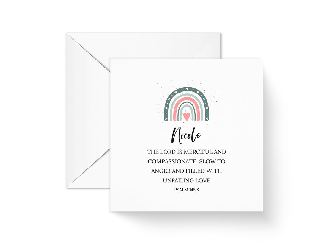 Rainbow Bible Verse Card| Encouragement Scripture Card Psalm 145, the ...