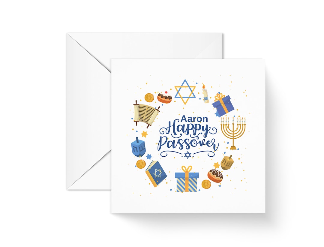 Happy Passover Personalised Card for Him Her, Rainbow Jewish Card ...