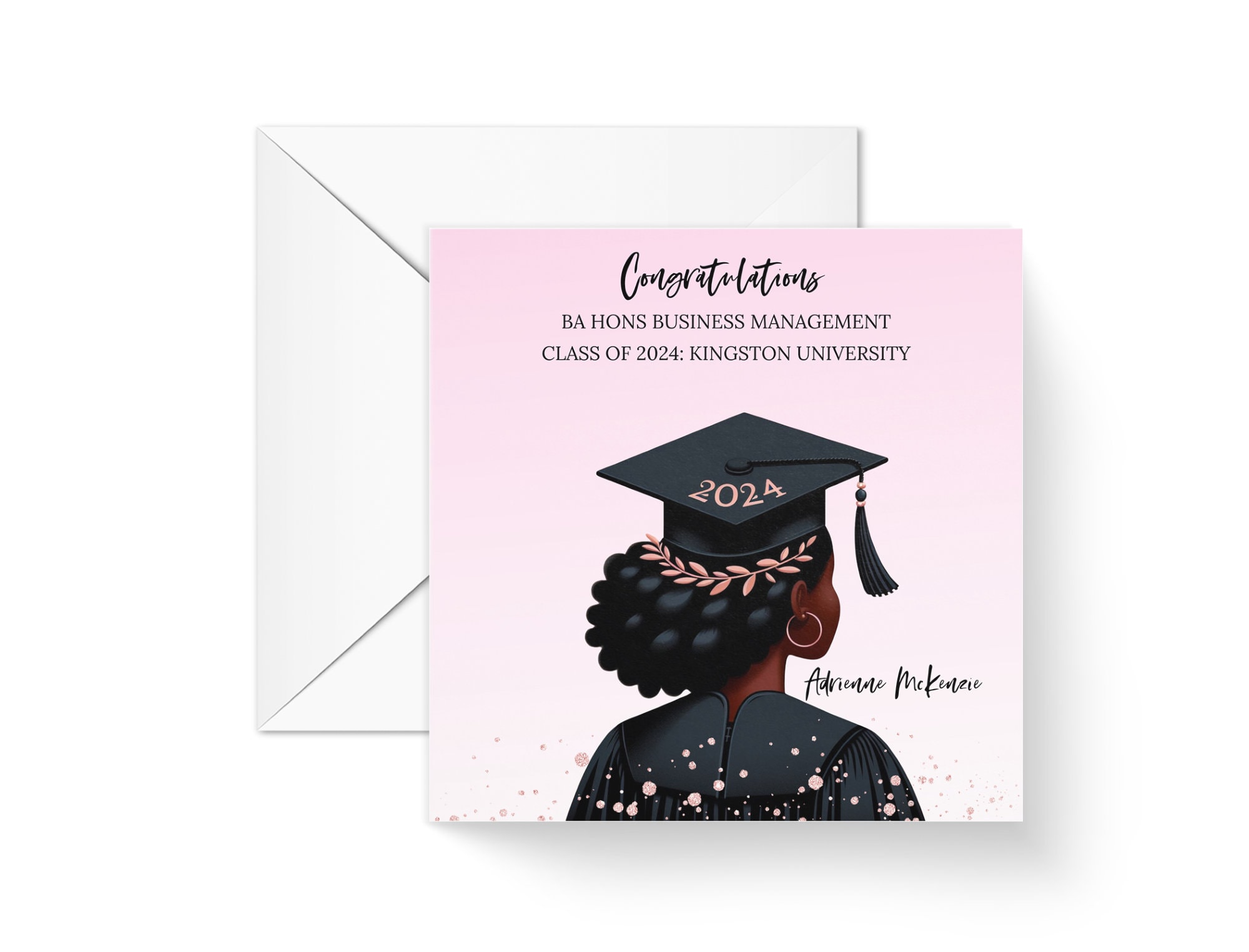 Congrats Black Girl Graduation Card for Her, You Did It, Personalised ...