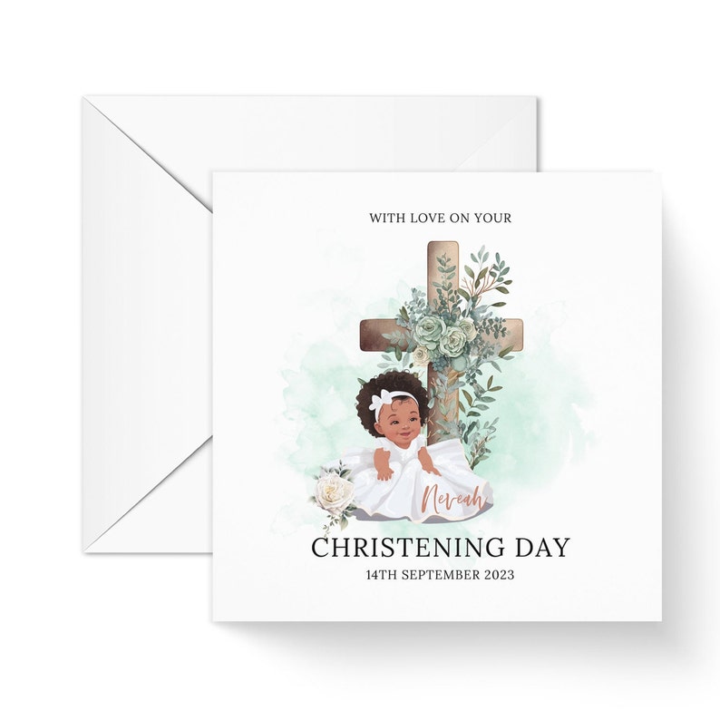 Grand Daughter Dedication Christening Card for Her, New Baby Baptism ...