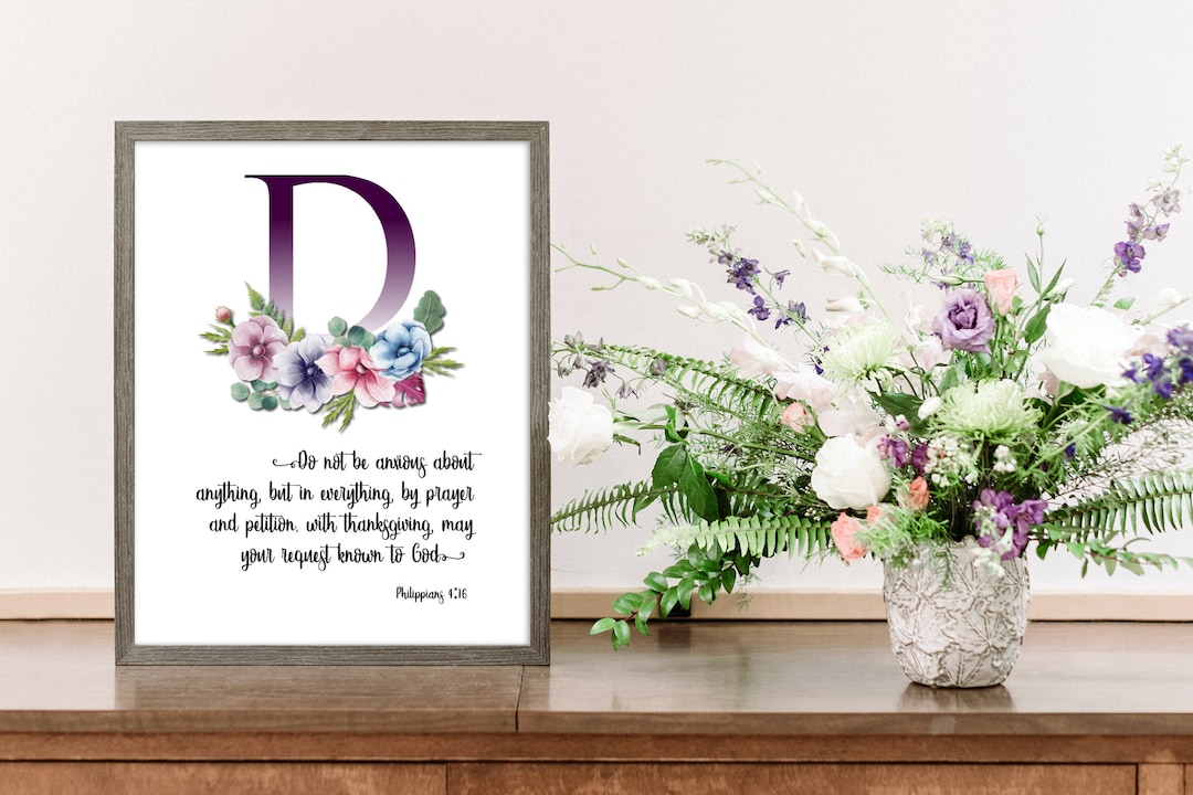 Do Not Be Anxious Bible Verse Print, A4 Scripture Print Philippians ...