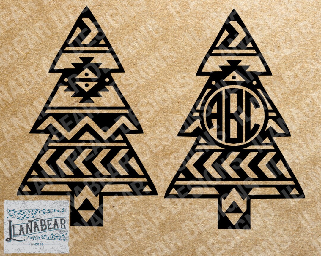 Aztec Christmas Tree Monogram - Etsy