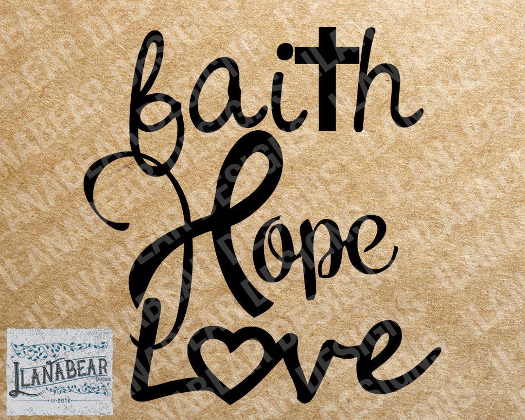 Faith, Hope, Love Cancer Ribbon Monogram - Etsy