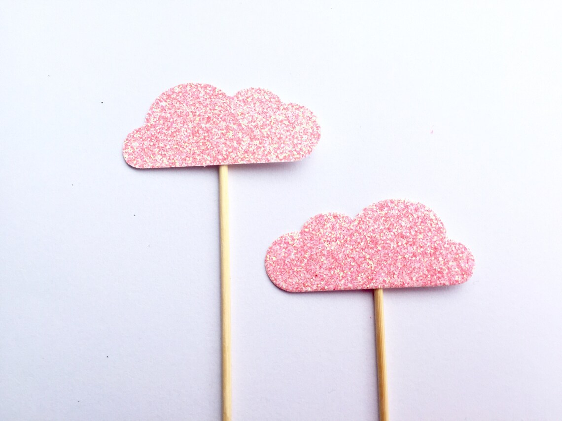 Pink Cloud Cupcake Toppers - Etsy