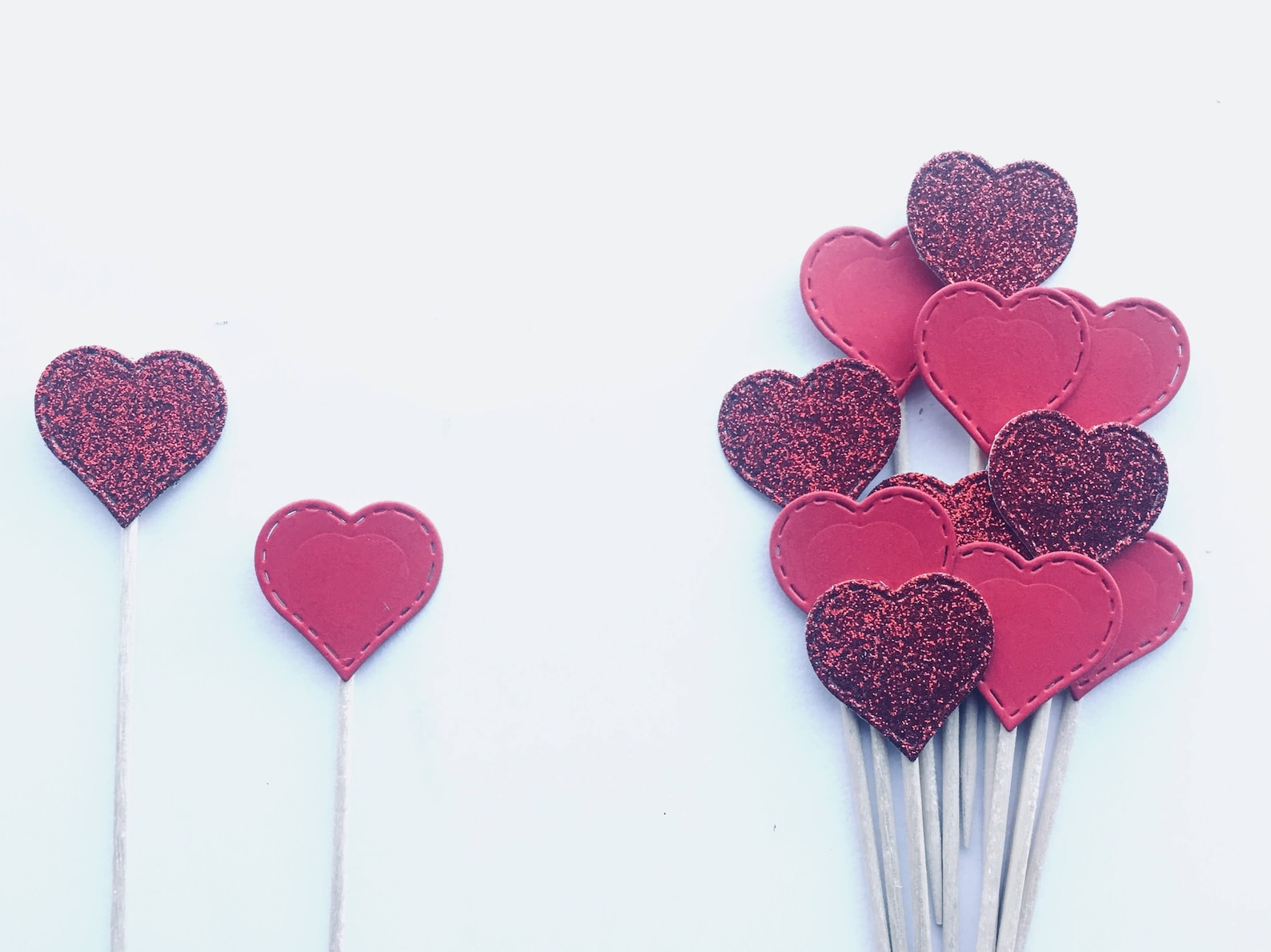 Ruby Red Heart Cupcake Toppers - Etsy UK