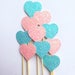 Pink & Blue Heart Cupcake Toppers - Etsy