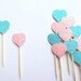 Pink & Blue Heart Cupcake Toppers - Etsy