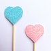 Pink & Blue Heart Cupcake Toppers - Etsy