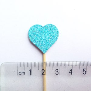 Pink & Blue Heart Cupcake Toppers - Etsy