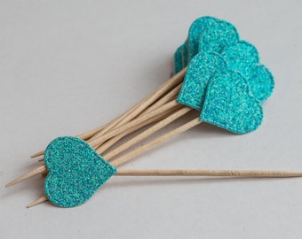 Pink & Blue Heart Cupcake Toppers | Etsy