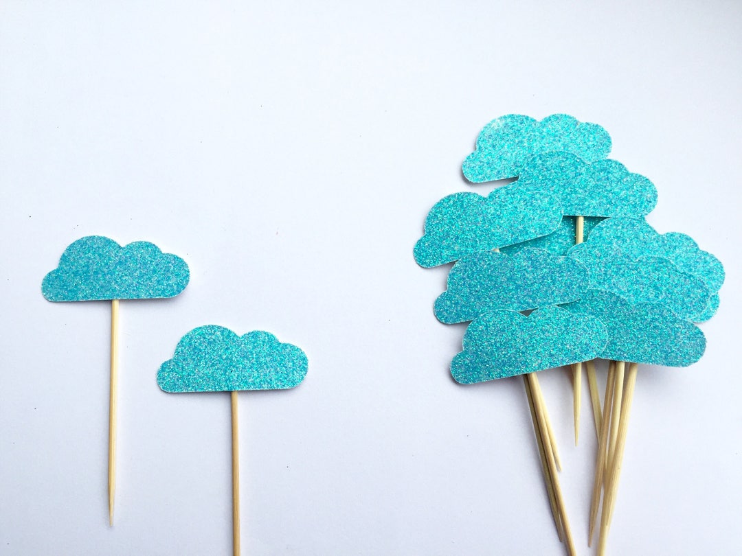 Blue Cloud Cupcake Toppers - Etsy