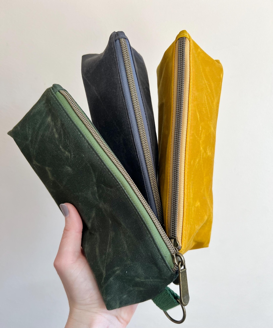 Waxed Canvas Pencil Case, Travel Pen Case, Marker Storage, Pencil ...