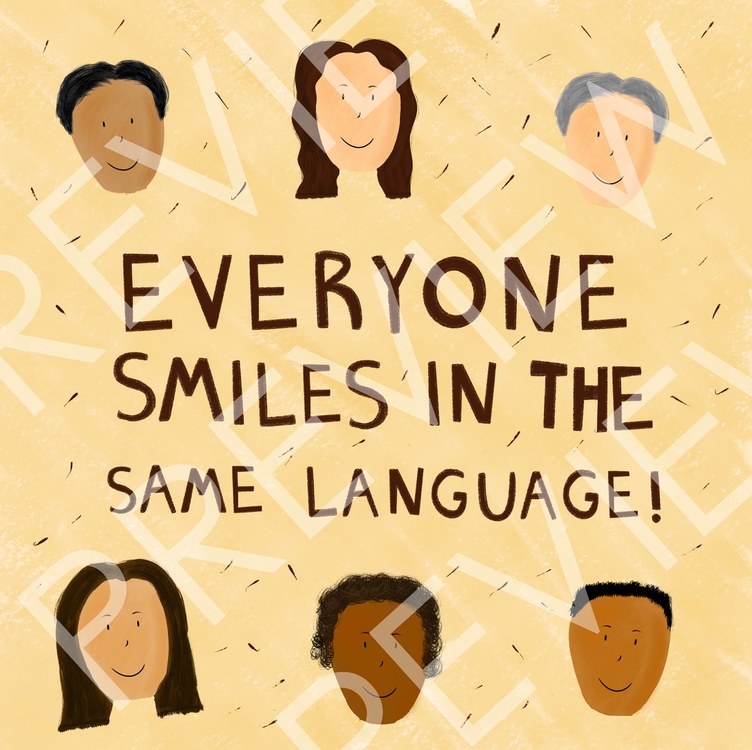 Everyone Smiles in the Same Language Printable Art 12" X 12" - Etsy