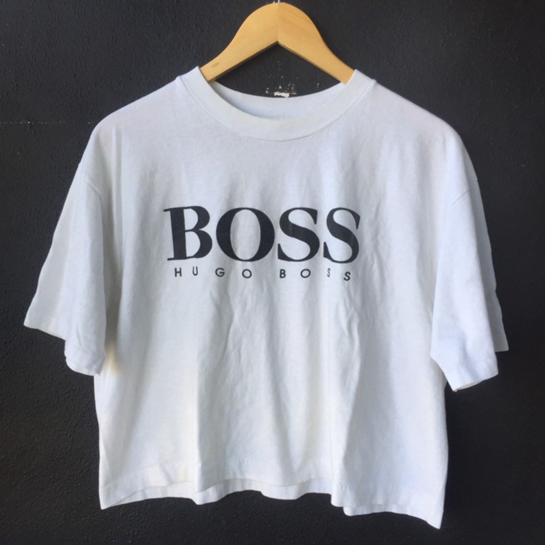 Vintage Hugo Boss Bootleg Crop T Shirt XL Size - Etsy