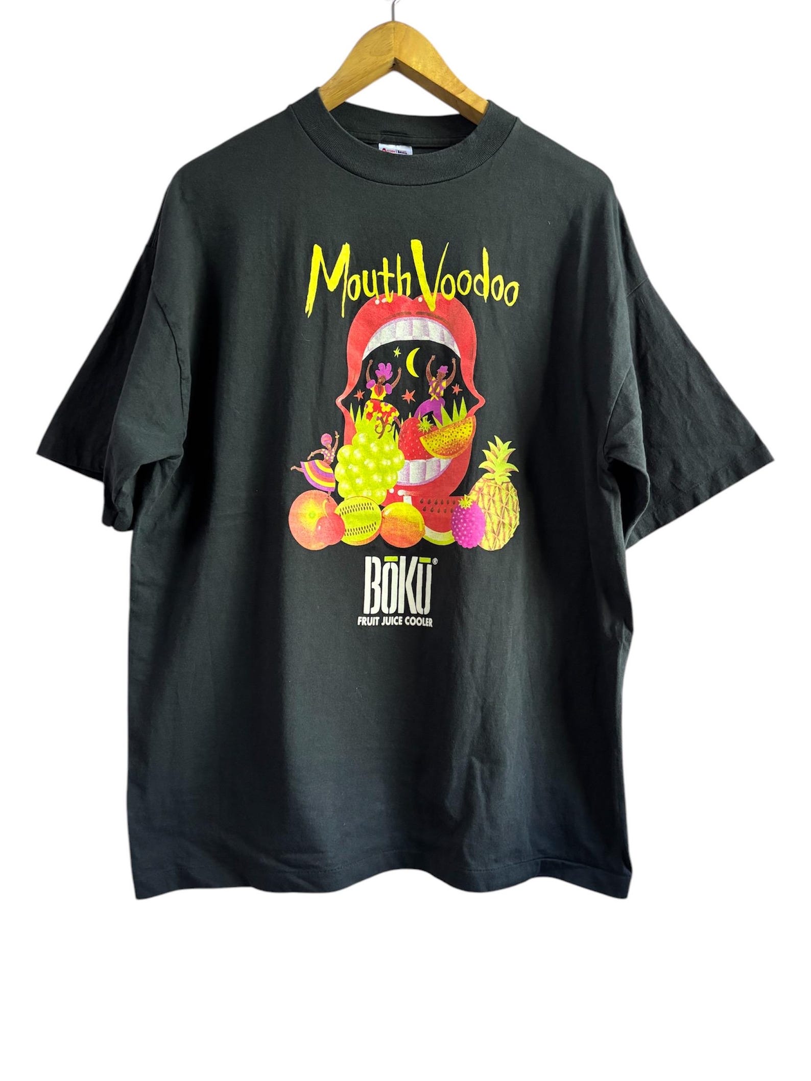 Vintage 90s Mouth Voodoo BOKU Fruit Juice Cooler Snack Promo T Shirt XL ...