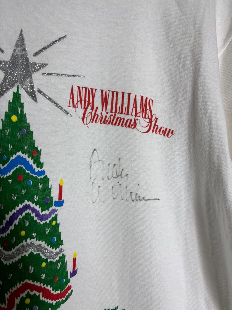Vintage 90s Andy Williams Christmas Show Signature Promo Concert T ...