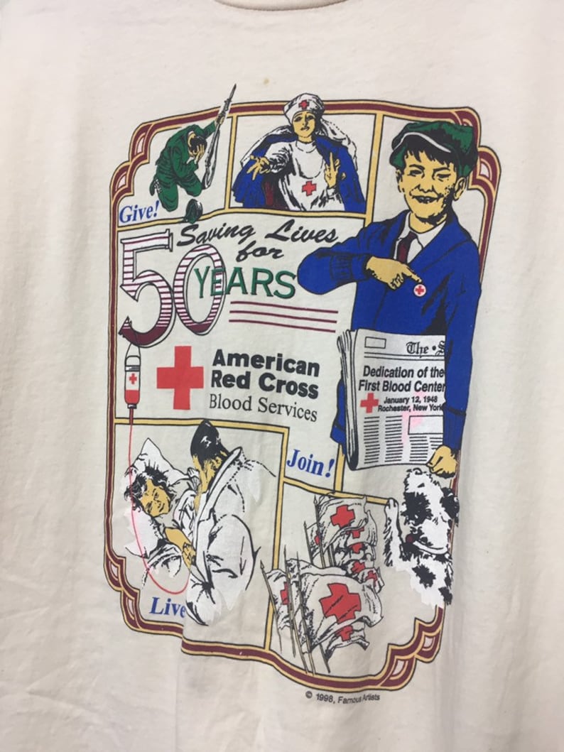 Vintage 90s American Red Cross Blood Services T Shirt XL Size - Etsy