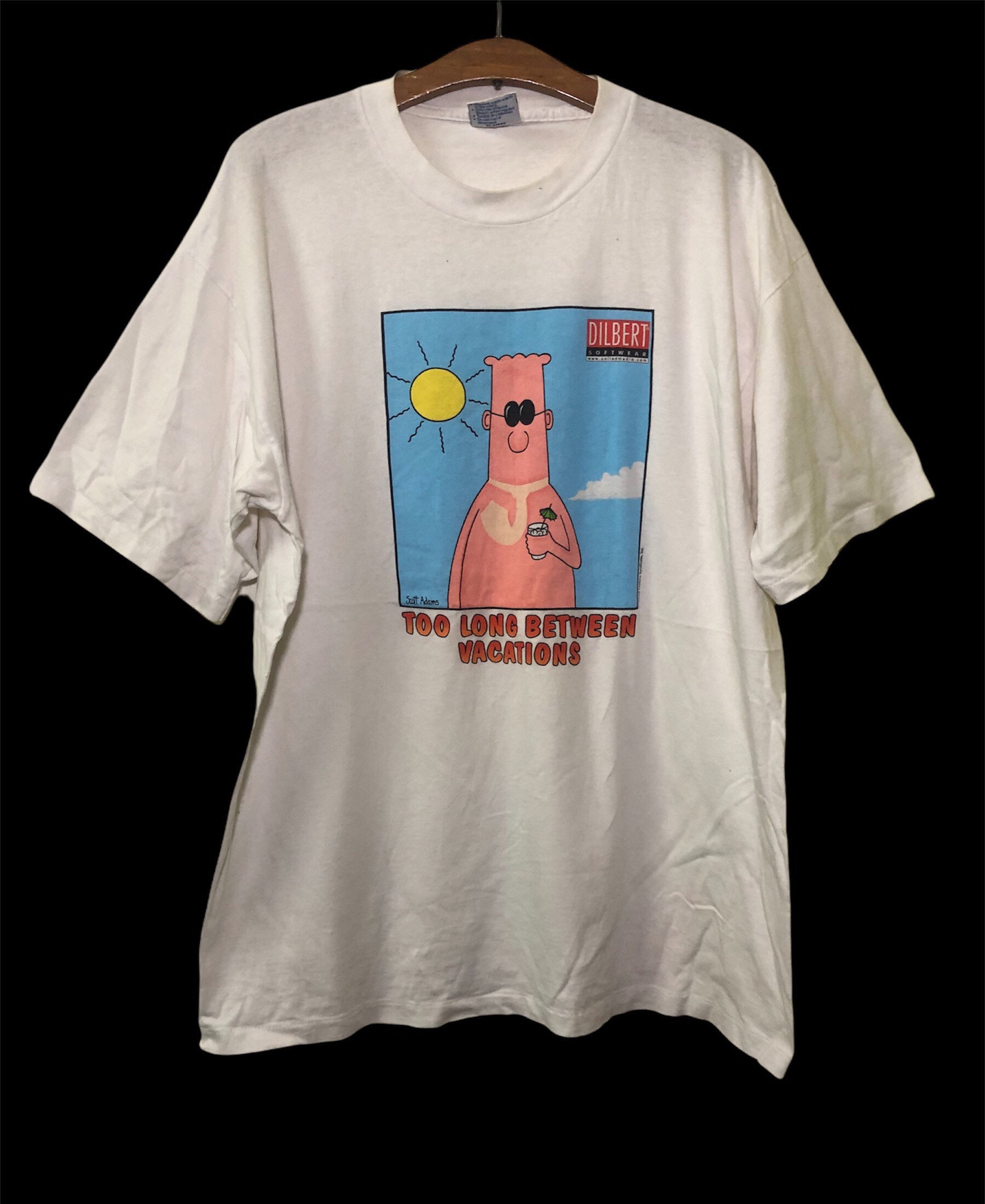 Vintage 90s Dilbert Software Comics Strip Scott Adams T Shirt XL Size ...