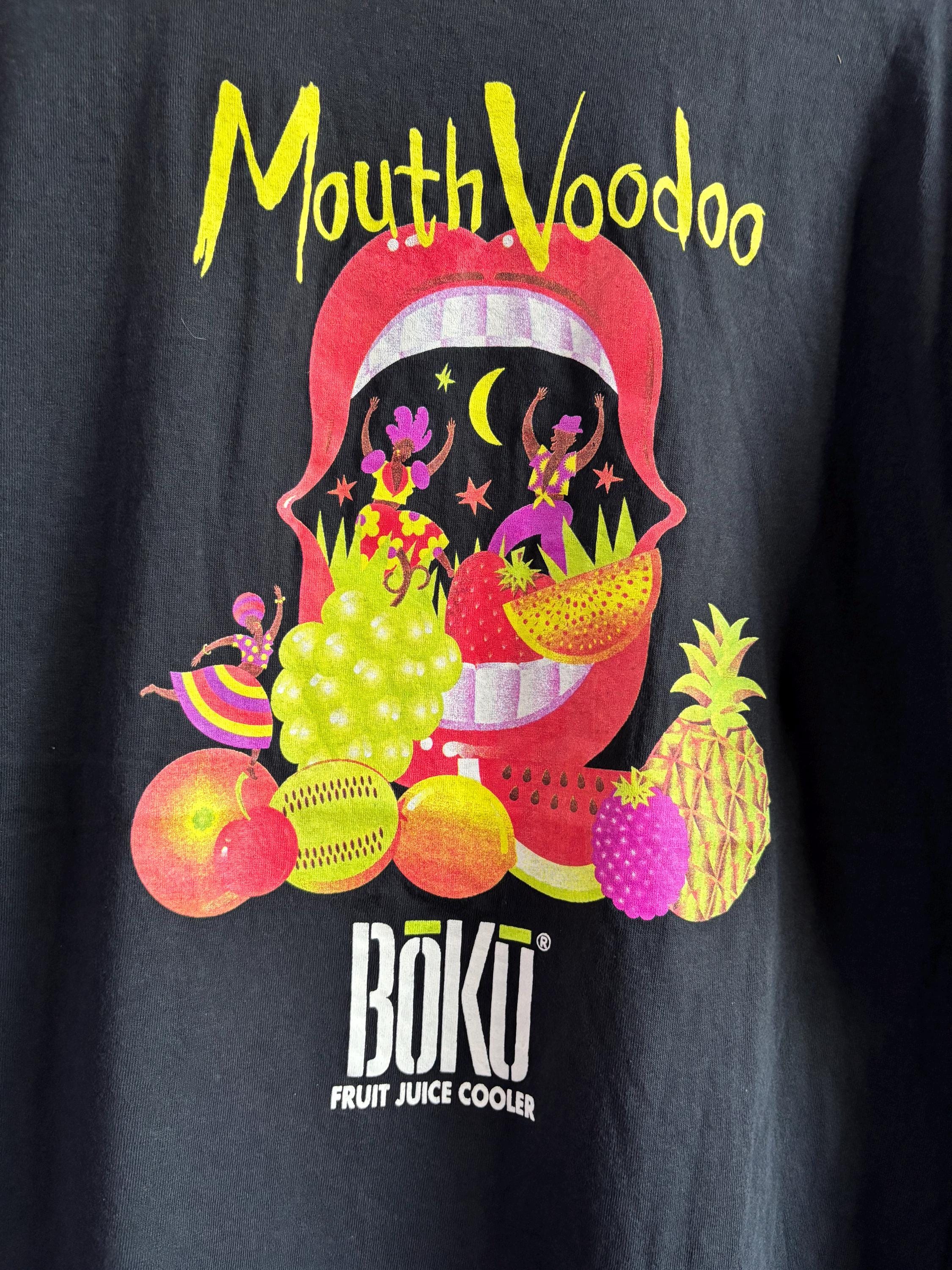 Vintage 90s Mouth Voodoo BOKU Fruit Juice Cooler Snack Promo T Shirt XL ...