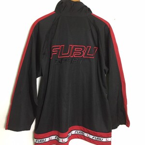 Vintage 90s Fubu Sport Hip Hop Streetwear Sweat Jacket Side Tape Size F ...
