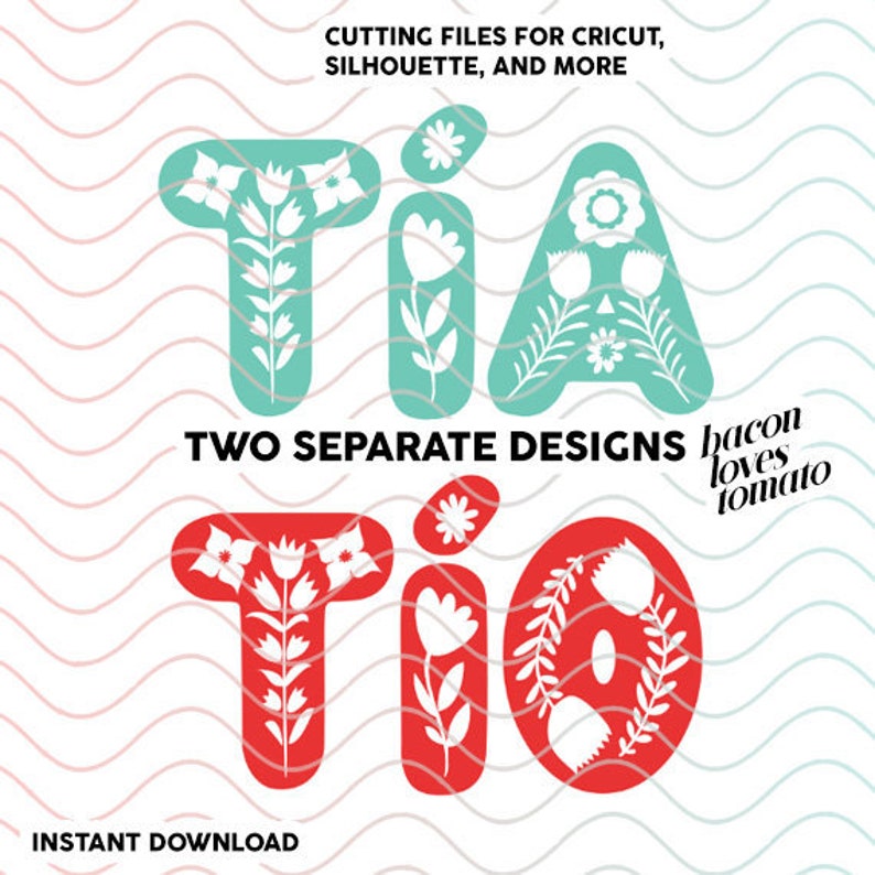 Tia and Tio Aunt and Uncle Mexican Floral Fiesta Designs 2 Designs ...