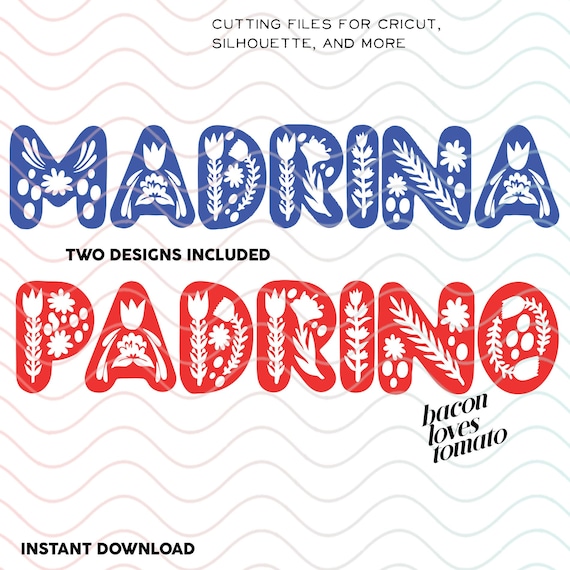 Madrina and Madrino Mexican Floral Inspired Godmother and | Etsy