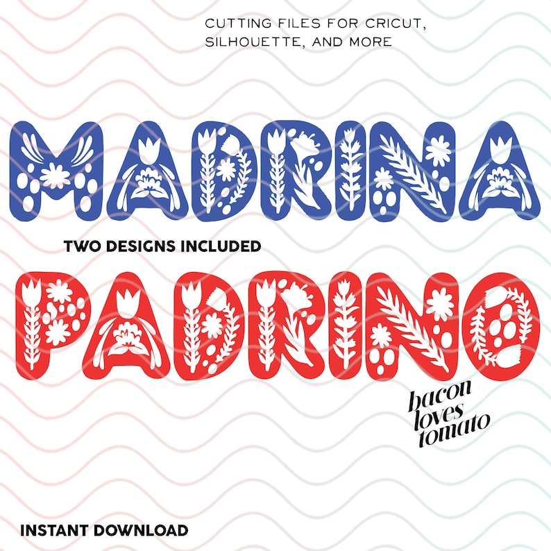 Madrina and Madrino Mexican Floral Inspired Godmother and - Etsy