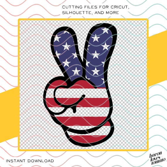 Mickey Mouse Glove USA Flag Peace Sign SVG / Studio / Png File | Etsy