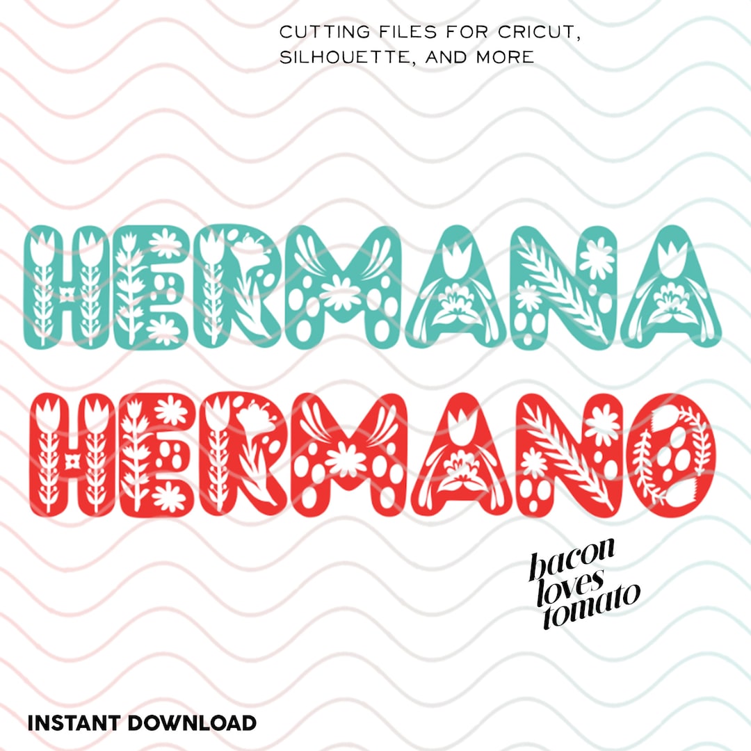 Hermano and Hermana - Mexican Floral Inspired SVG / Studio / PNG File ...