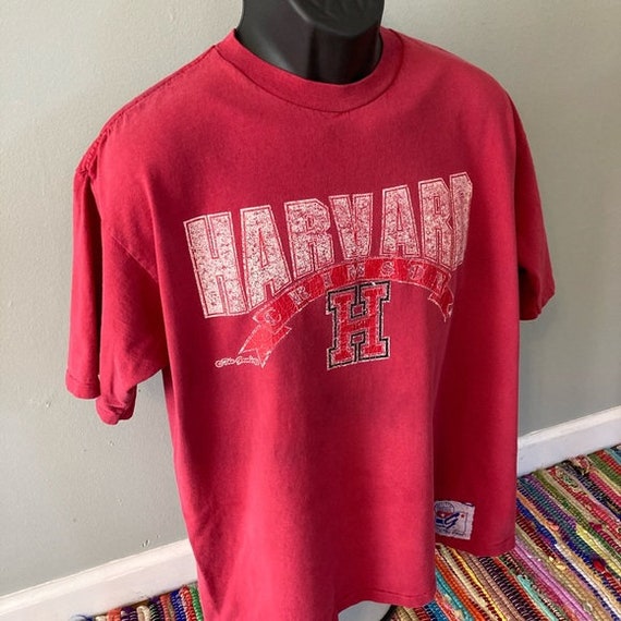 80s Harvard Crimson Shirt University Alumni Student N… - Gem