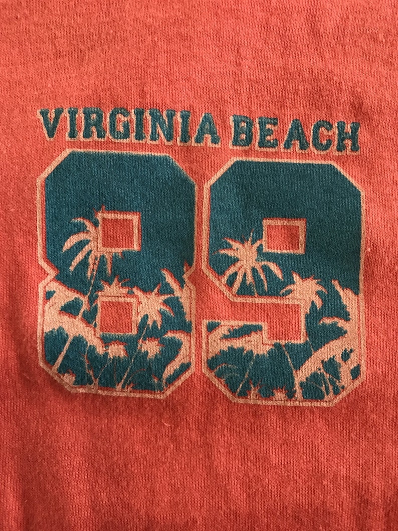 1989 Virginia Beach Spring Break Shirt Vintage Tee 80s Hanes Beefy Neon ...