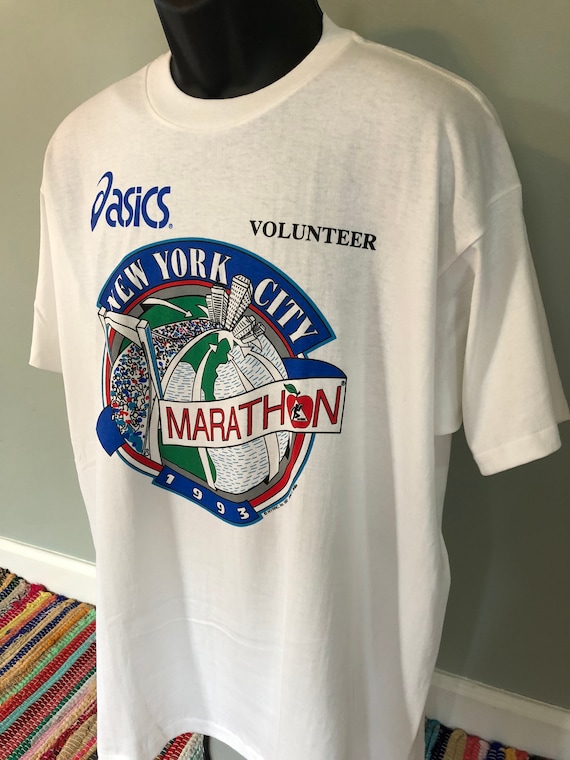 1993 New York City Marathon Shirt Vintage Tee 90er Jahre Asics Sport NYC Crossfit Manhattan Brooklyn Bronx Queens Long Island Volunteer USA Large Etsy