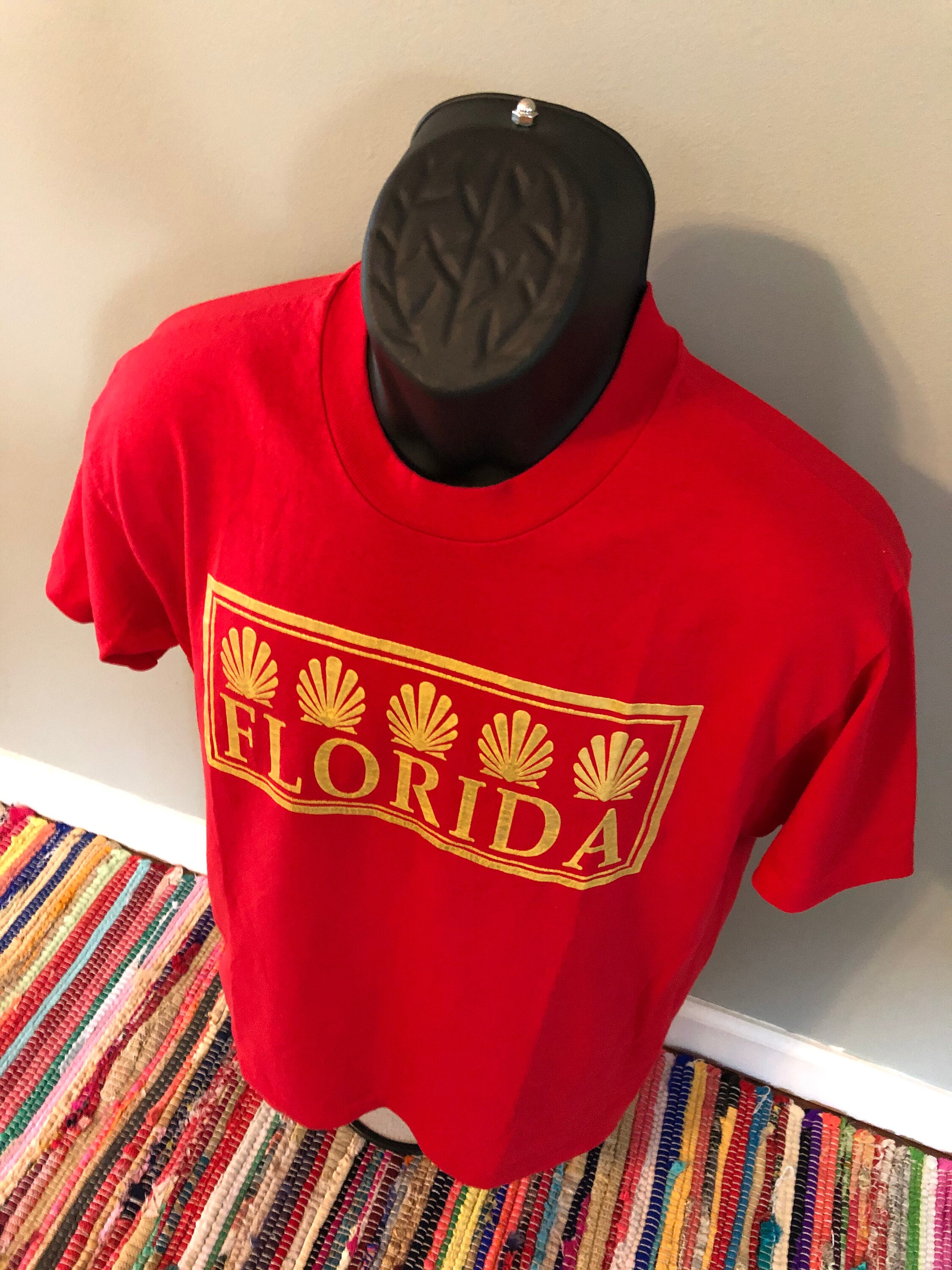 80s Florida Clam Shirt Vintage Tee Seagull Palm Tree Sunset Miami ...