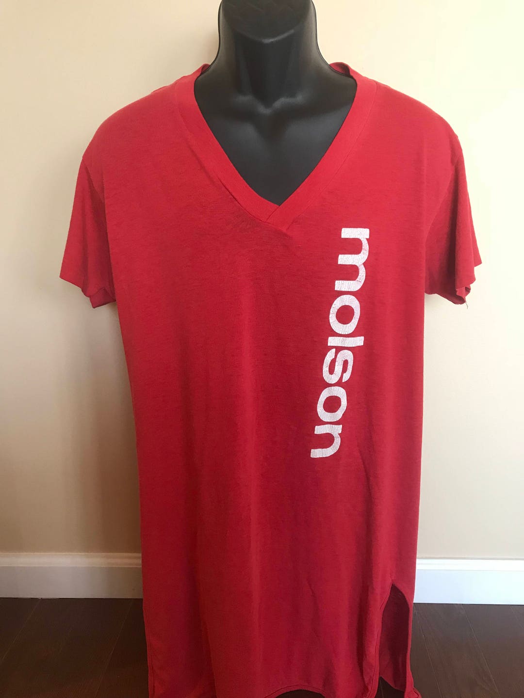 80s Molson Canadian Beer Shirt Vintage V Neck Tee Brewery Montreal ...