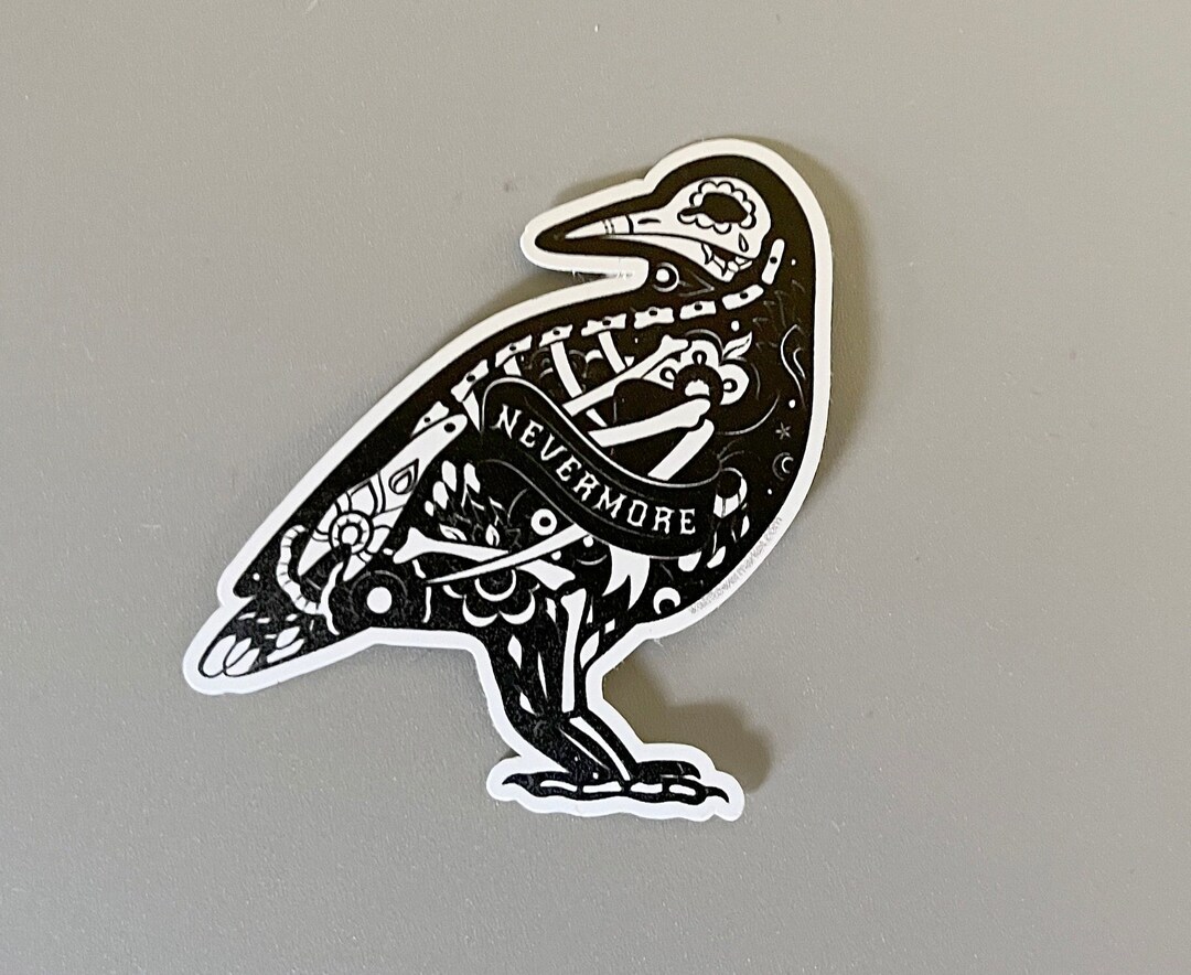 Nevermore Crow Sticker | Waterproof | Laptop Sticker | Phone Sticker ...