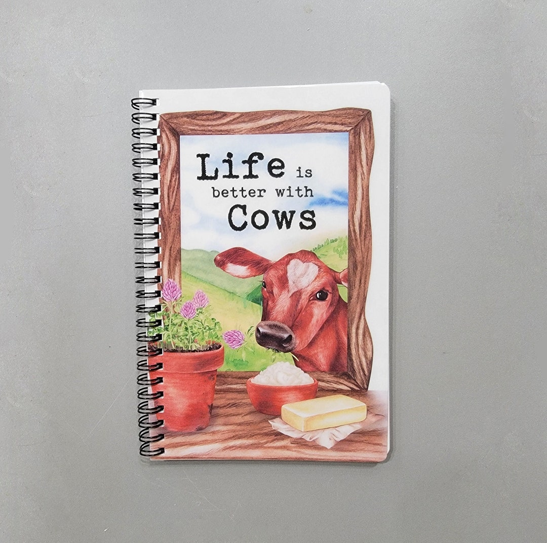 Life is Better With Cows Journal, Spiral Journal, Notebook, Cow Journal ...