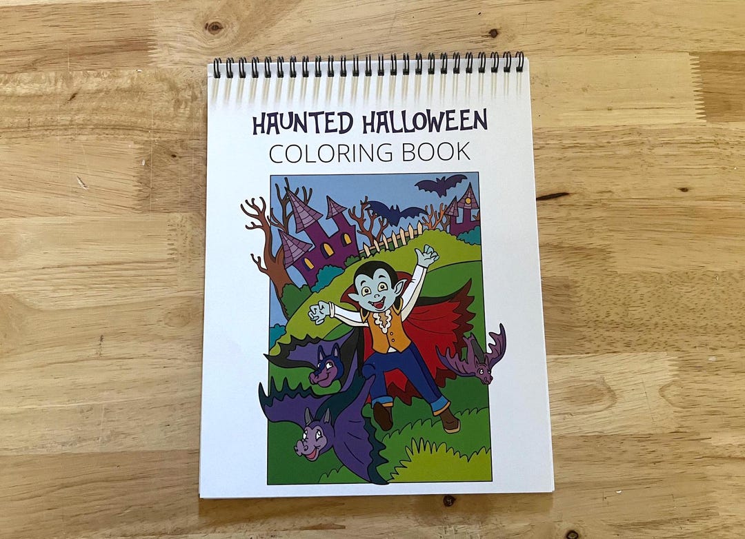 Haunted Halloween Coloring Book, Adult Coloring Book, Kids Coloring ...