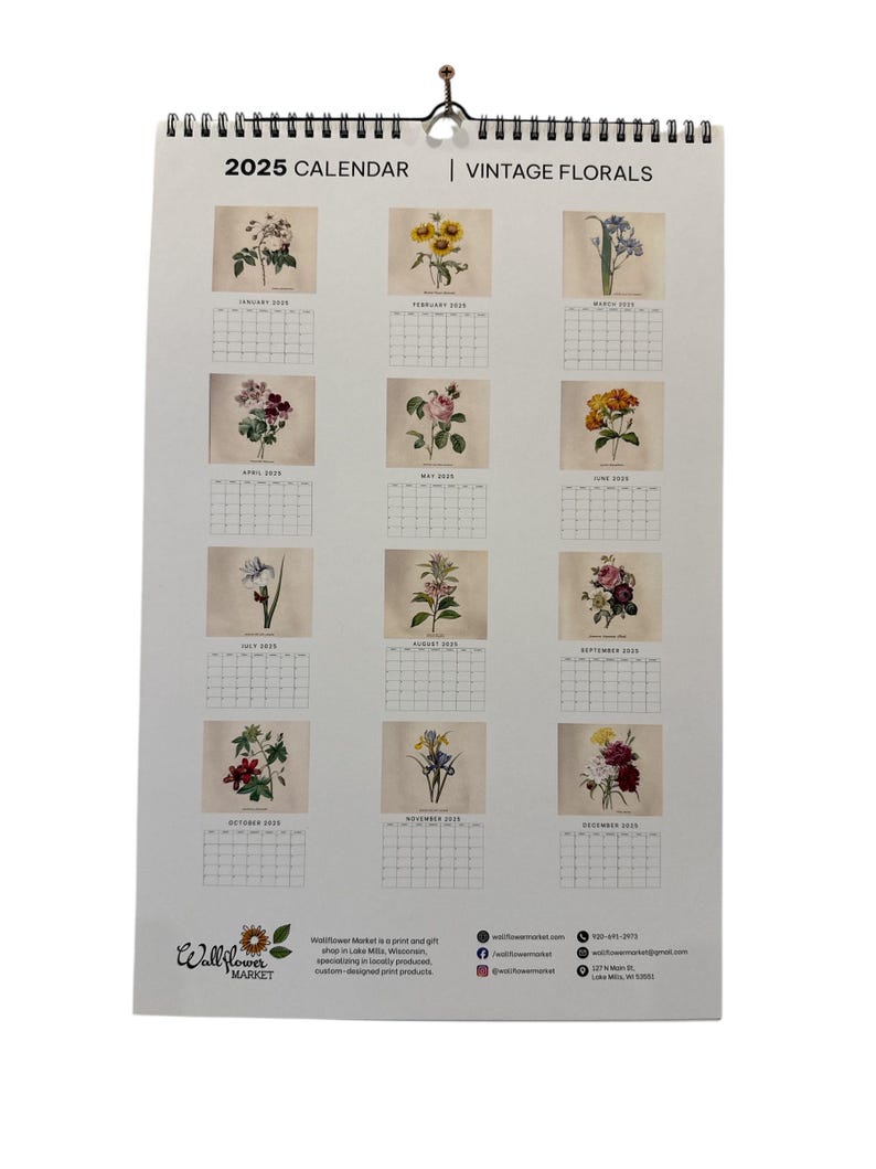 2025 Vintage Florals Calendar - Etsy