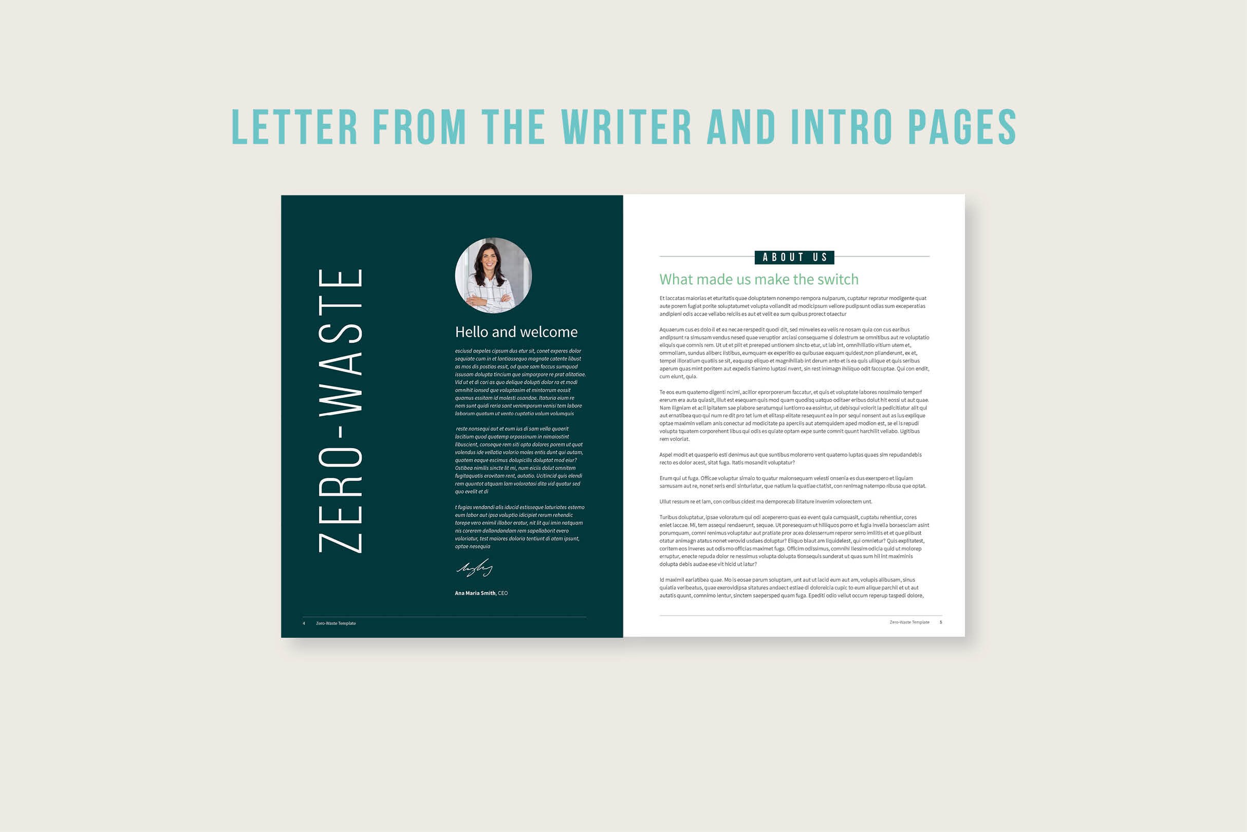 Brochure Template Zero-Waste Eco Sustainability — Zero Waste Creative