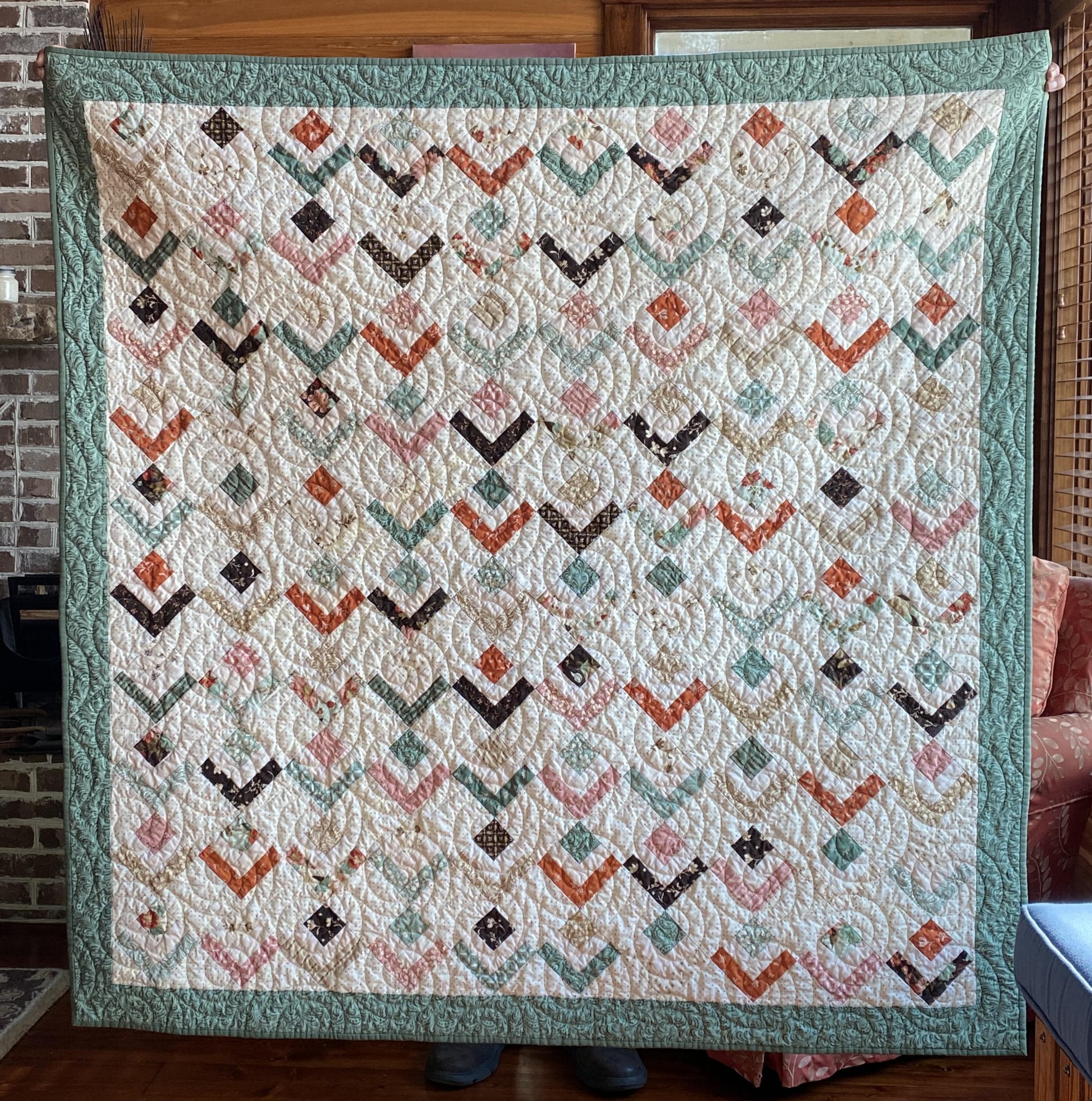 Ready to Ship - Handmade Patchwork Quilted Throw / Floral Throw Quilt ...