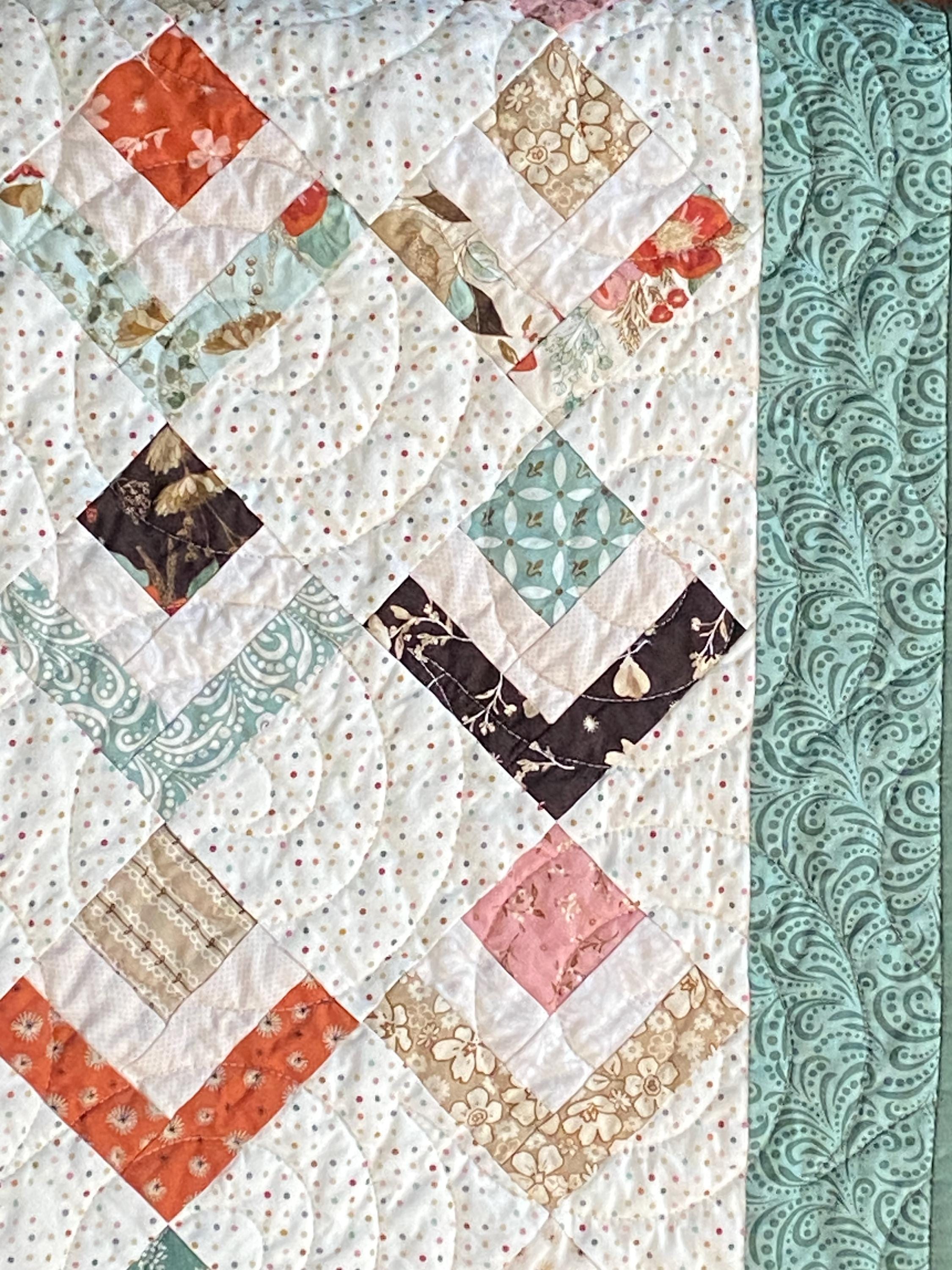 Ready to Ship - Handmade Patchwork Quilted Throw / Floral Throw Quilt ...