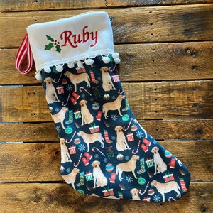 Labrador Retriever Christmas Stocking / Dog Stocking / Personalized ...