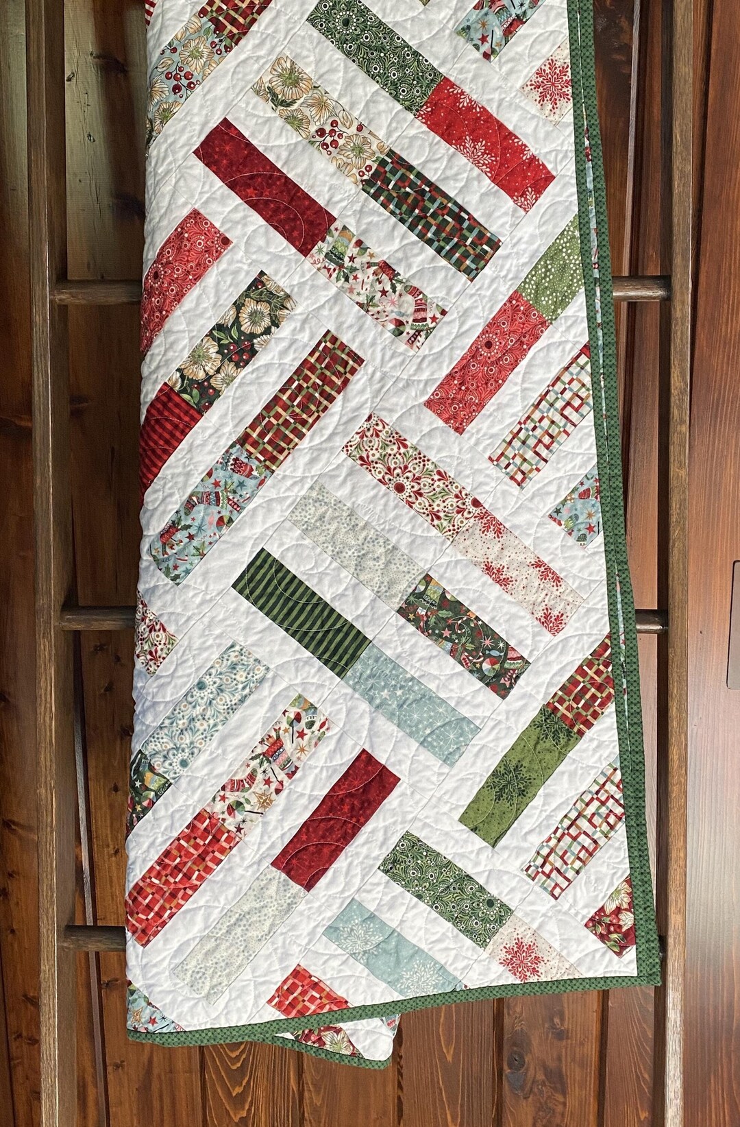 Ready to Ship Handmade Patchwork Christmas Quilt / 64x64 / Holiday ...