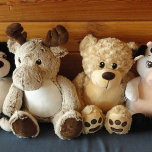 Personalized Stuffed Animals / Elephant / Moose / Bear / Cow / Dog ...