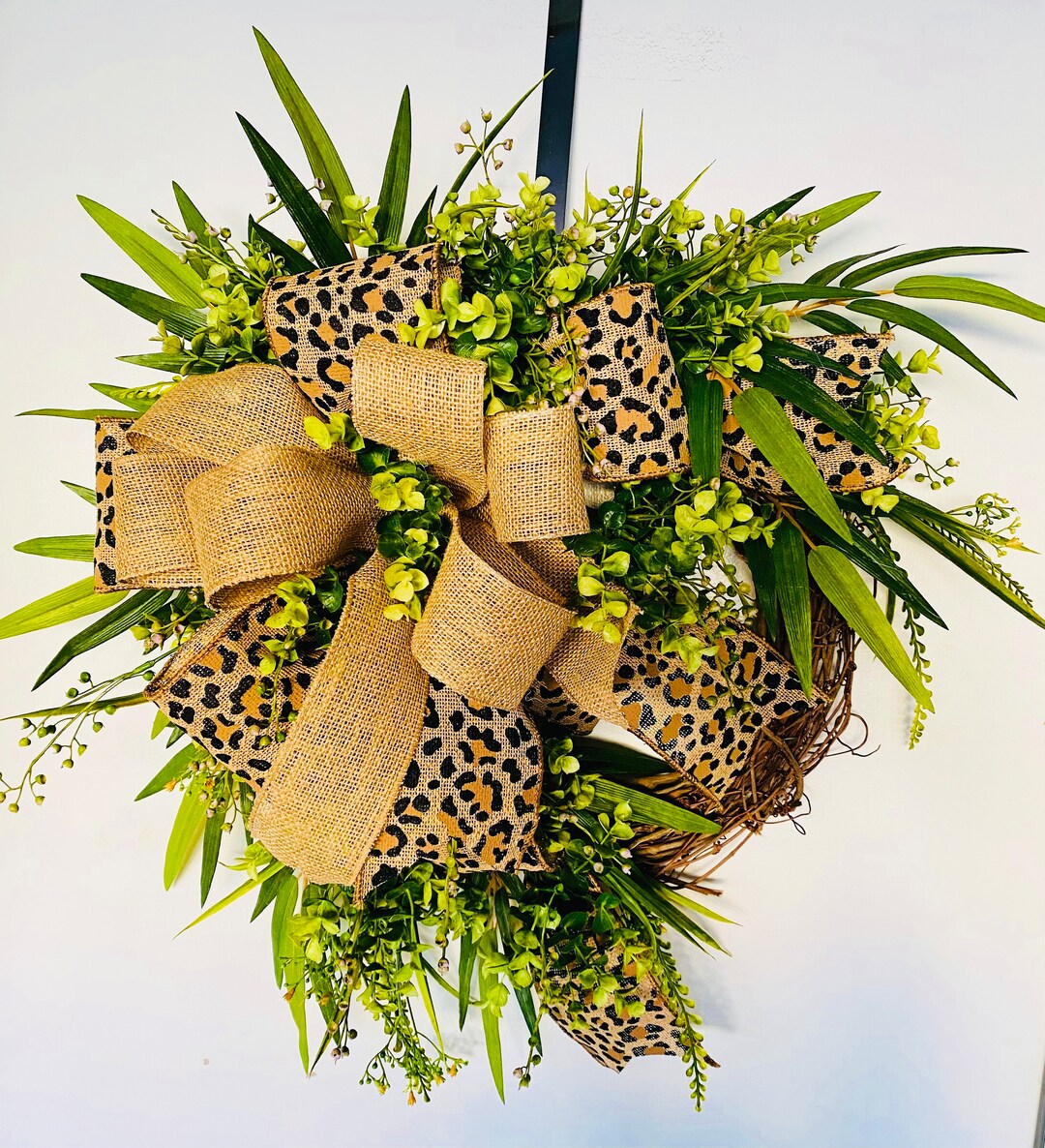 Everyday Greenery Wreath, Leopard Decor, Rustic Wreath, Farmhouse ...