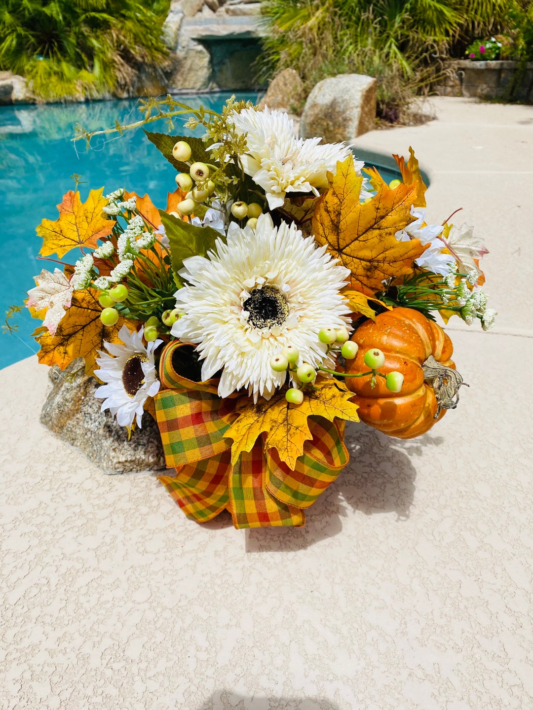 Fall Arrangement, Neutral Fall Decoration, Fall Centerpiece, Pumpkin ...