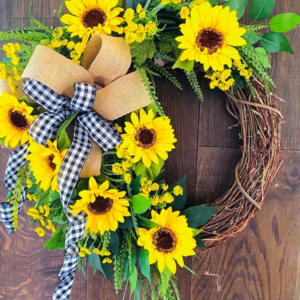 Sunflower Wreaths for Front Door - Etsy