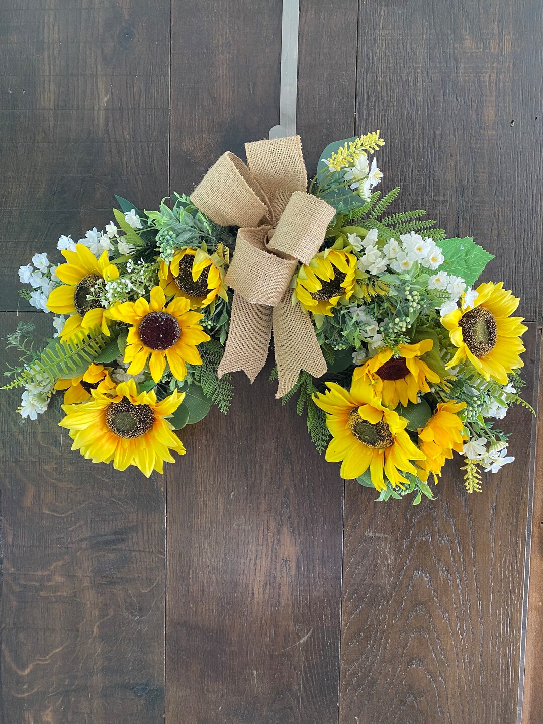 Sunflower Horizontal Swag, Wedding, Sunflower Wall Swag, Silk Flower on ...