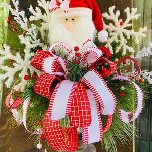 Santa Table Centerpiece, Christmas Island Decor, Holiday Table Top ...