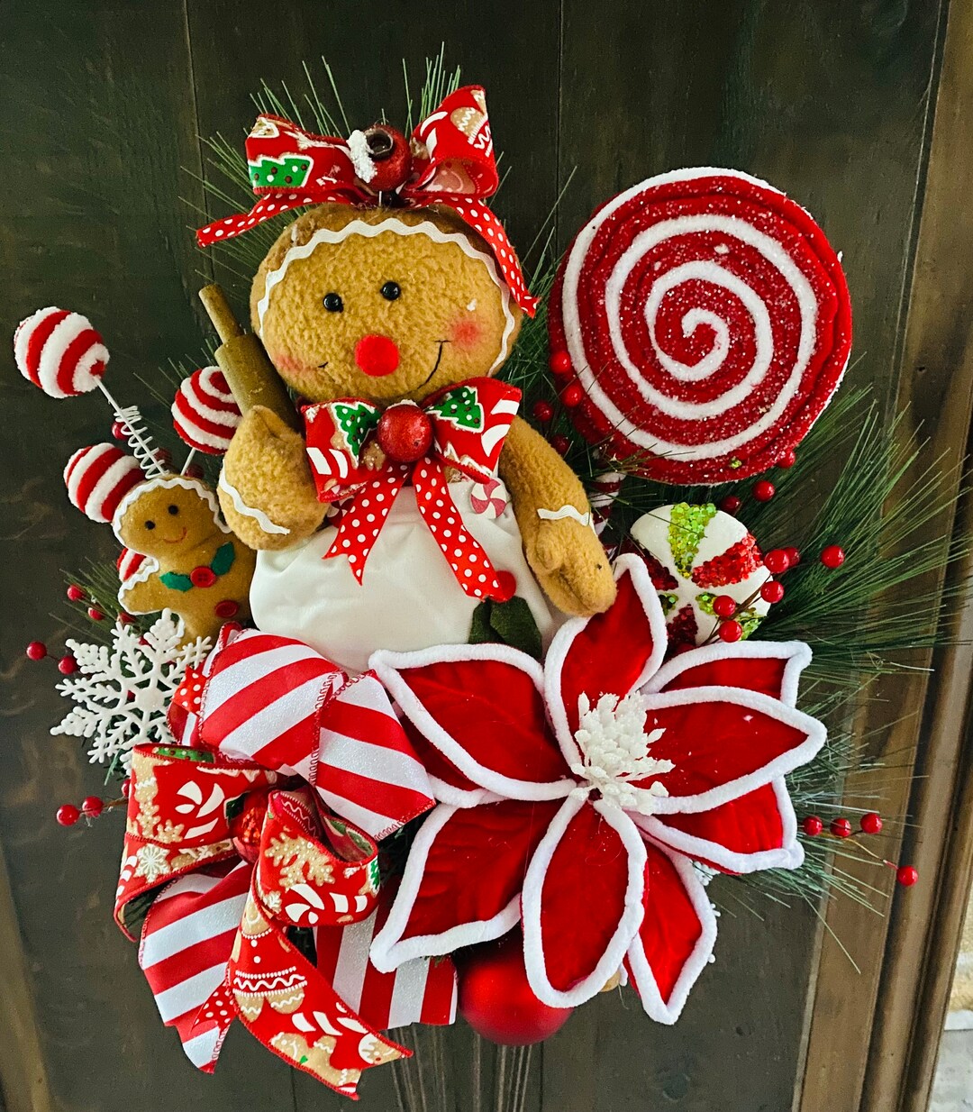 Gingerbread Centerpiece for Table, Christmas Centerpiece, Gingerbread ...